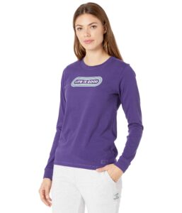 life is good womens crusher, deep purple, medium