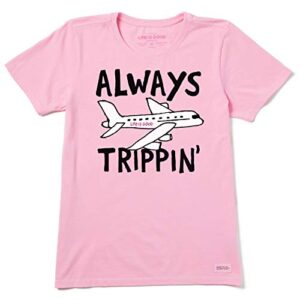 life is good womens crusher, happy pink, medium