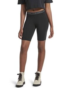 kendall + kylie women's logo cotton bike short, black, extra large