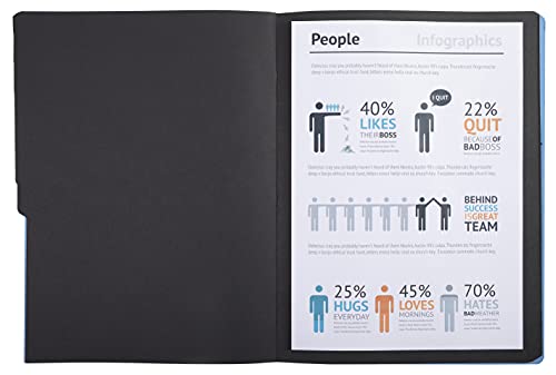 Exacompta 540711E Stapled Folder with Elastic Bands 7 Compartments Recycled Card Black A4 Document Folder - Grey