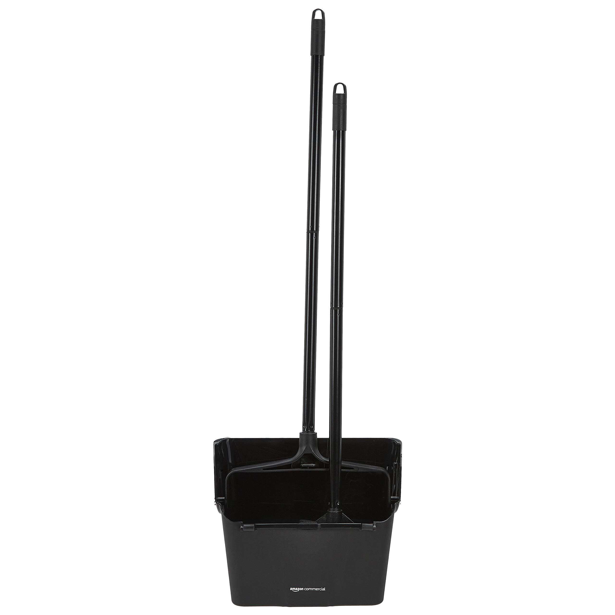 AmazonCommercial Sectional Handle Upright Lobby Dust Pan & Broom Set - 3-Pack