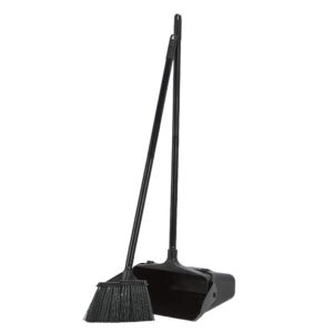 AmazonCommercial Sectional Handle Upright Lobby Dust Pan & Broom Set - 3-Pack