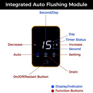 iSpring WSP100ARB Spin Down Sediment Water Filter, Reusable with Touch-Screen Auto Flushing Module and Built-in Housing Scraper, Brass Top Clear Housing, 100 Micron