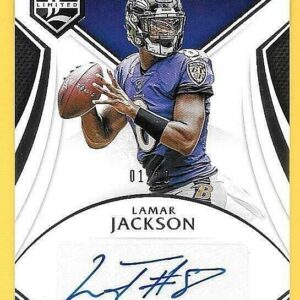 2019 Panini Limited Ink Silver Spotlight #LJ Lamar Jackson Autograph #01/10