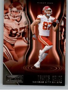 2018 playbook football #35 travis kelce kansas city chiefs official nfl card produced by panini