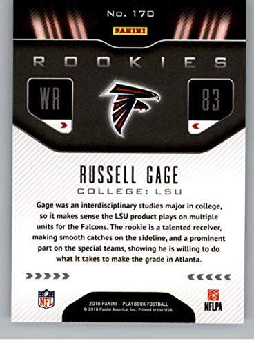 2018 Playbook Football #170 Russell Gage RC Rookie Card Atlanta Falcons Rookie Official NFL Card Produced by Panini