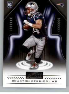 2018 playbook football #102 braxton berrios rc rookie card new england patriots rookie official nfl card produced by panini