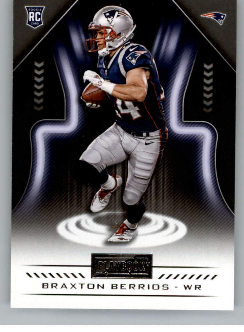 2018 Playbook Football #102 Braxton Berrios RC Rookie Card New England Patriots Rookie Official NFL Card Produced by Panini