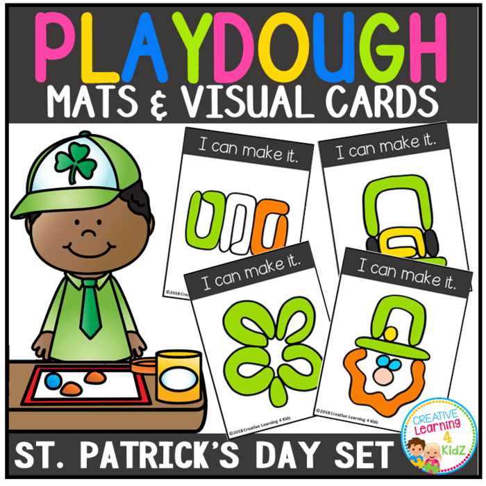 Playdough Mats & Visual Cards: St. Patrick's Day Set