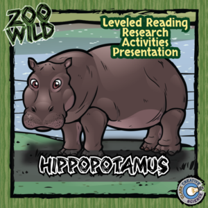 hippopotamus - 15 zoo wild resources - leveled reading, slides & activities