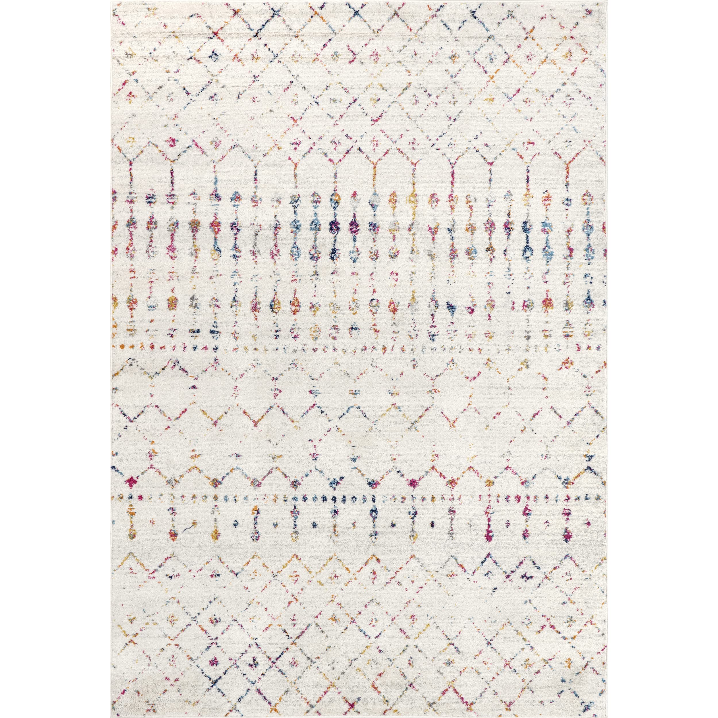 nuLOOM 8x11 Moroccan Blythe Area Rug, Light Multicolor, Faded Bohemian Design, Stain Resistant, For Bedroom, Dining Room, Living Room, Hallway, Office, Kitchen, Entryway