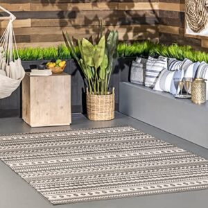 nuloom teofila indoor/outdoor accent rug, 3x5, grey