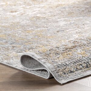 nuLOOM Madisson Vintage Faded Medallion Accent Rug, 3x5, Gold