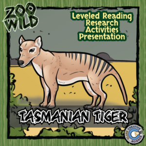 tasmanian tiger - 15 zoo wild resources - leveled reading, slides & activities