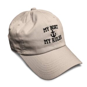 soft baseball cap my boat my rules anchor captain b embroidery funny anchor twill cotton ship dad hats for men & women stone design only