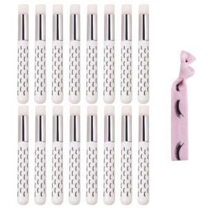 10 pcs cute white lash cleanser brushes lash shampoo brushes for eyelash extensions cosmetic brushes peel off blackhead brush remover tool nose cleaning washing brush