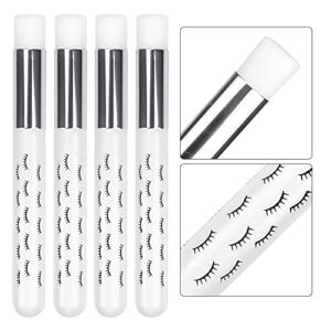 10 Pcs Cute White Lash Cleanser Brushes Lash Shampoo Brushes for Eyelash Extensions Cosmetic Brushes Peel Off Blackhead Brush Remover Tool Nose Cleaning Washing Brush