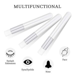 10 Pcs Cute White Lash Cleanser Brushes Lash Shampoo Brushes for Eyelash Extensions Cosmetic Brushes Peel Off Blackhead Brush Remover Tool Nose Cleaning Washing Brush