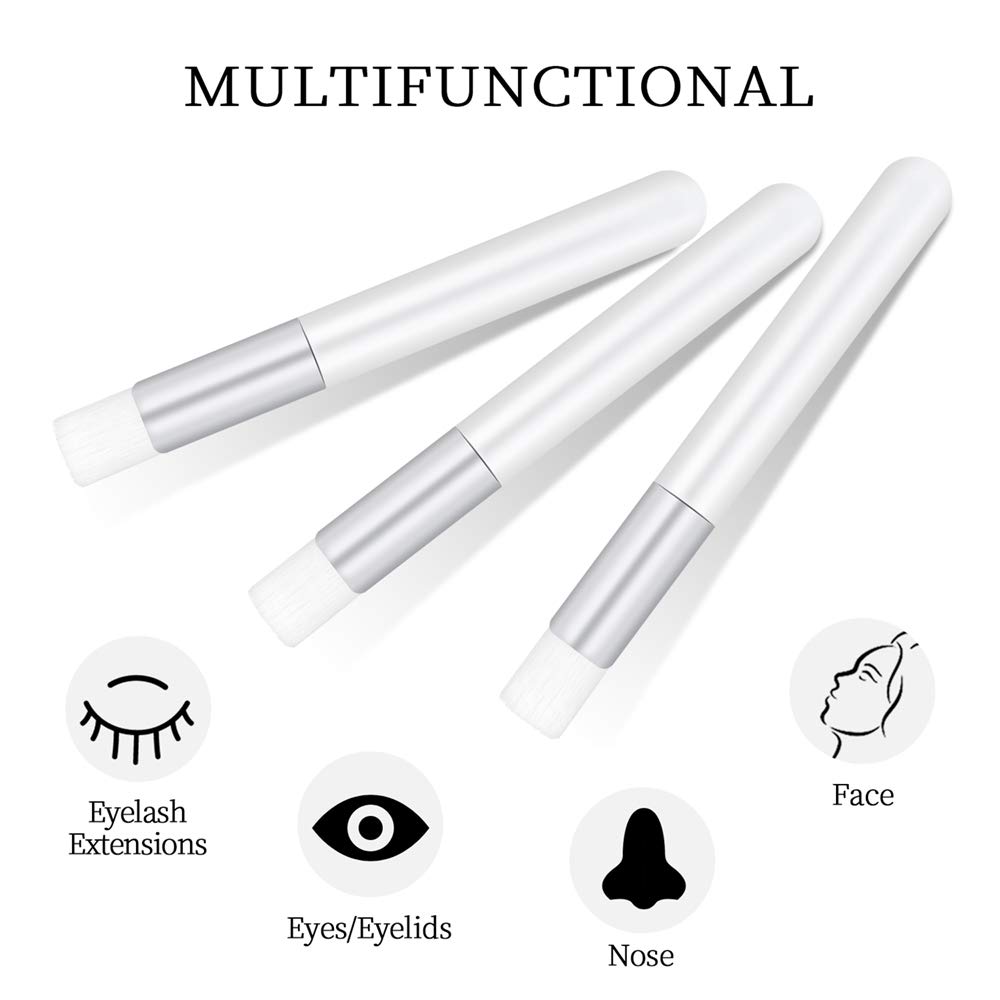 10 Pcs Cute White Lash Cleanser Brushes Lash Shampoo Brushes for Eyelash Extensions Cosmetic Brushes Peel Off Blackhead Brush Remover Tool Nose Cleaning Washing Brush