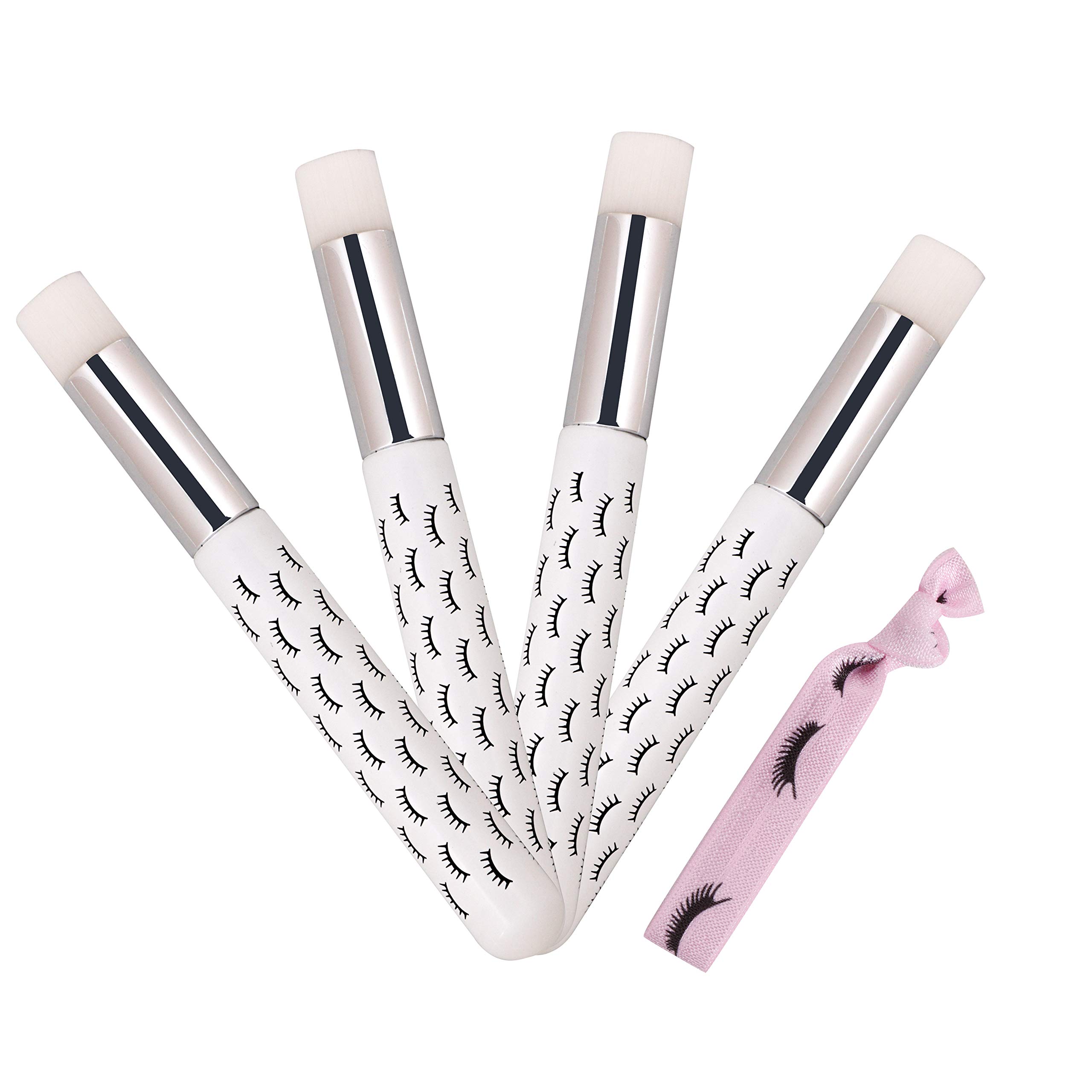 10 Pcs Cute White Lash Cleanser Brushes Lash Shampoo Brushes for Eyelash Extensions Cosmetic Brushes Peel Off Blackhead Brush Remover Tool Nose Cleaning Washing Brush