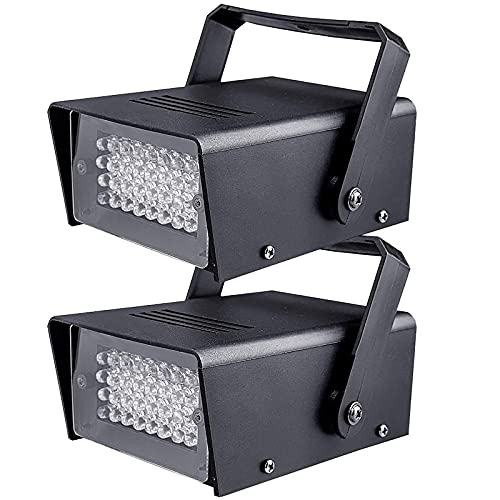 2Pack Disco Strobe Light for Party 32 Led Mini Strobes Lights for Parties, Plug in Strobe Lights Halloween Haunted House for Room, Evictor Strobe Light for Outside Attic Rodent Squirrels Rat