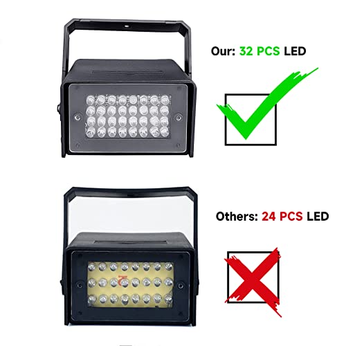 2Pack Disco Strobe Light for Party 32 Led Mini Strobes Lights for Parties, Plug in Strobe Lights Halloween Haunted House for Room, Evictor Strobe Light for Outside Attic Rodent Squirrels Rat