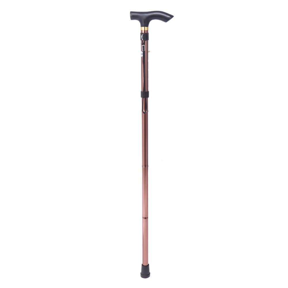 Tmishion Folding Walking Stick Without LCD Light, Handle Collapsible Height Adjustable Anti-Shock Cane, Portable Telescopic Walking Hiking Climbing Trekking Pole