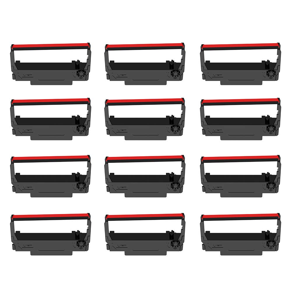 12-Pack ERC30 ERC-30 ERC 30 34 38 B/R Compatible Cash Register Ink Ribbon Used for ERC38 NK506 TM-U220 M188B, BTP-M300, GRC-220BR SBR-275 (Black and Red)