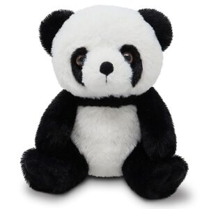 fluffuns panda stuffed animal - 9" - stuffed panda bear plush toys (black or blue) - great gift, adorable friend for baby girl, boy, kid