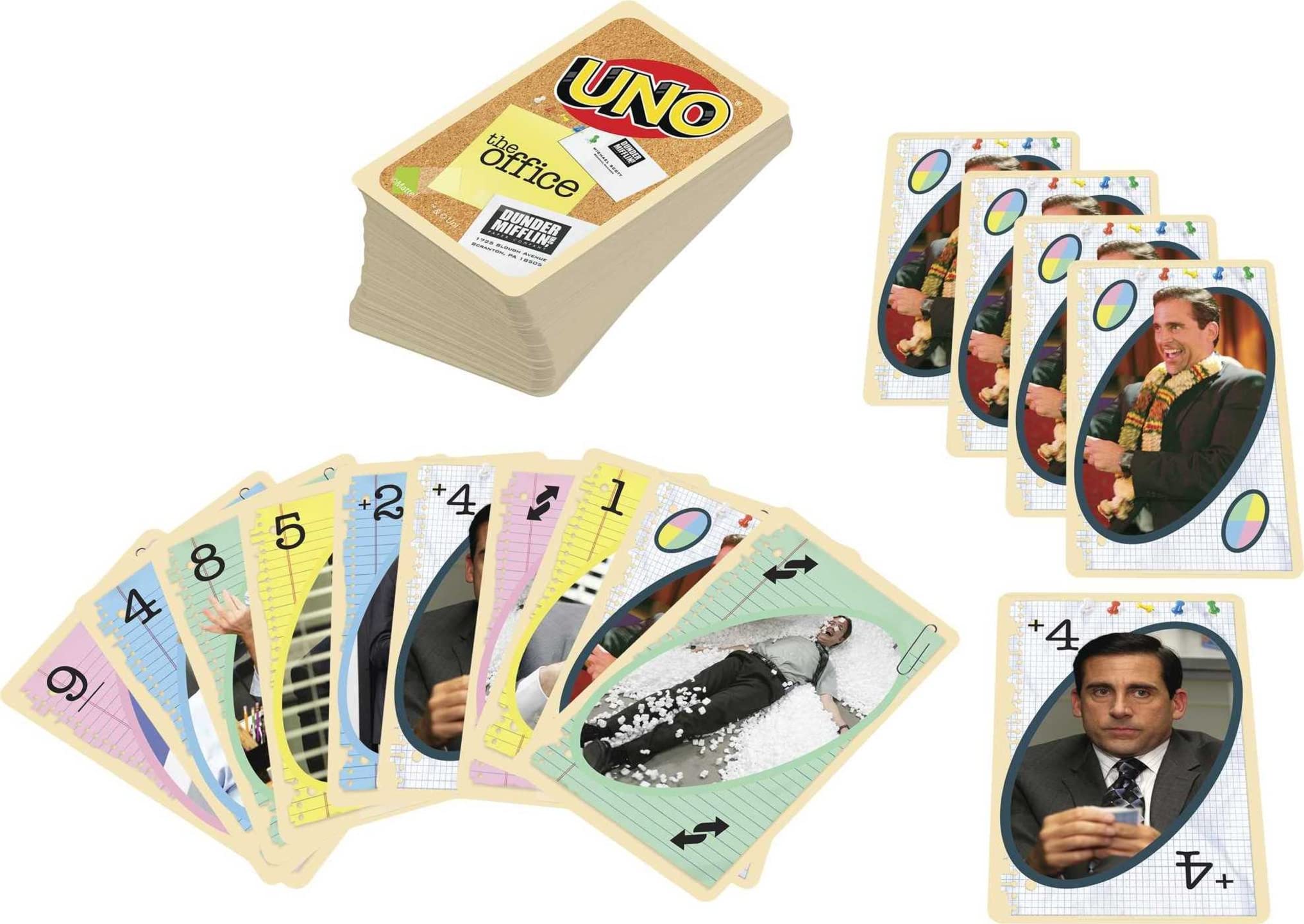 Mattel Games ​UNO The Office Card Game for Teens & Adults for Family or Game Night with Special Rule for 2-10 Players