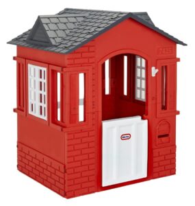 little tikes cape cottage playhouse with working door, windows, and shutters - red| for kids 2-6 years old