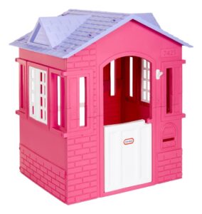 little tikes cape cottage pretend princess playhousefor kids, indoor outdoor, with working doors and windows, for toddlers ages 2+ years,pink,large