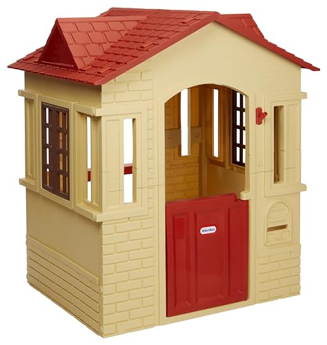 Little Tikes Cape Cottage Playhouse with Working Door, Windows, and Shutters - Tan, Toddlers Ages 2+ Years