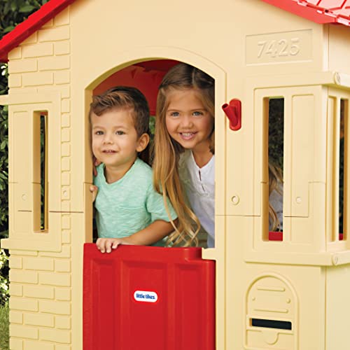 Little Tikes Cape Cottage Playhouse with Working Door, Windows, and Shutters - Tan, Toddlers Ages 2+ Years