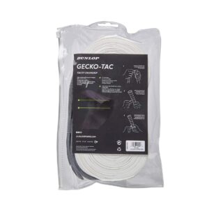 dunlop sports gecko tac tennis overgrip, roll of 30, white