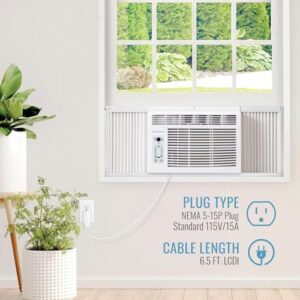 Keystone 5,000 BTU Window Air Conditioner and Dehumidifier, Window AC Units for Apartment, Living Room, Bathroom, and Small Rooms up to 150 Sq.Ft., Quiet Window Air Conditioners with Remote Control