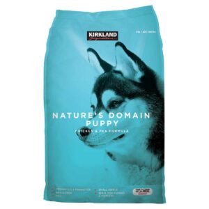 kirkland signature nature's domain puppy formula chicken & pea dog food 20 lb.