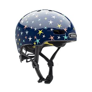 nutcase, little nutty, kids bike helmet with mips protection system and removable visor, stars are born gloss mips, toddler