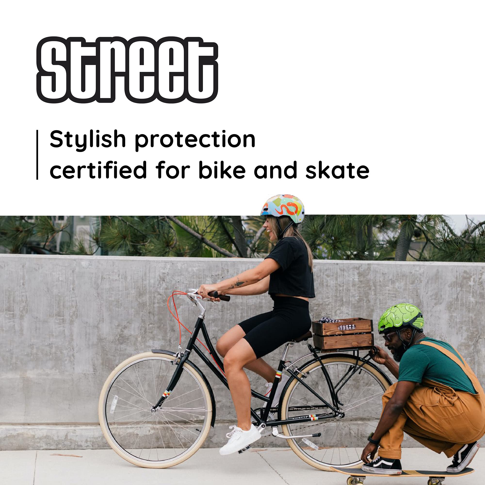 Nutcase, Street, Adult Bike and Skate Helmet with MIPS Protection System for Road Cycling and Commuting, City of Pearls Pearl MIPS, Large