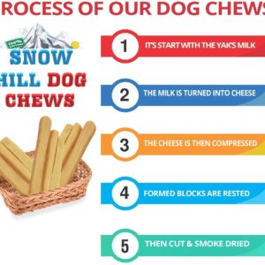 Snow Hill Himalayan Yak Cheese Dog Chews Double Extra Monster 11-13 Oz Grade A Quality, Natural Healthy & Safe for Dogs - Yaky Cheese Bone Golden Treats Keeps Dogs Busy & Enjoying