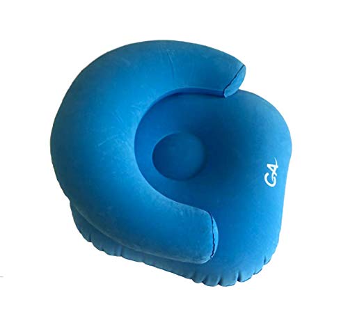 Comfort Axis Heavy Duty Inflatable Flocking Lounger Sofa, Wide Armrest Design for Kids Blue 23.5" by 23.5" by 16"