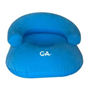 Comfort Axis Heavy Duty Inflatable Flocking Lounger Sofa, Wide Armrest Design for Kids Blue 23.5" by 23.5" by 16"