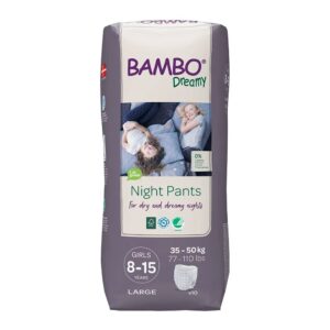 bambo nature premium dreamy night pants: girls 8-15 years, 60 count