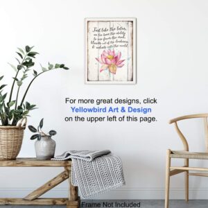 Inspirational Zen Art Print - 8x10 Motivational Lotus Wall Art Photo - Unique Spiritual Home Decor for Yoga Studio, Bathroom, Bedroom - Gift for Women, Meditation Buddha Fans - Unframed Poster