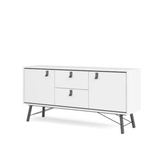 tvilum door, 2 drawer sideboard, white matte/black