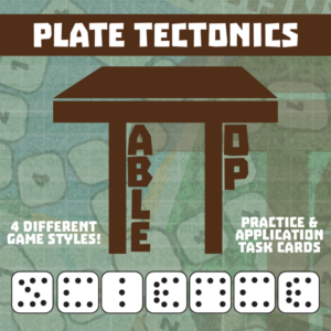 tabletop science -- plate tectonics -- game-based small group practice