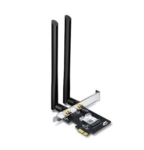 tp-link ac1200 pcie wifi card for pc (archer t5e) - bluetooth 4.2, dual band wireless network card (2.4ghz and 5ghz) for gaming, streaming, supports windows 11/10, 8.1, 8, 7 (32/64-bit)