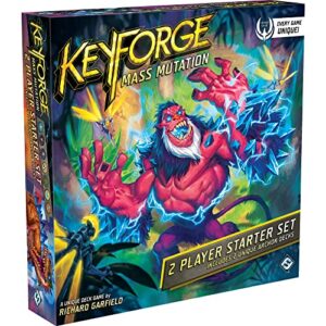 fantasy flight games keyforge mass mutation two player starter set | fast-paced card game | strategy game for adults and teens | ages 14+ | 2 players | average playtime 45 minutes