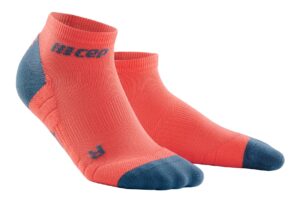 cep compression socks - low cut socks, 3.0, coral/grey, men iv