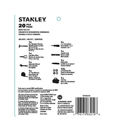 STANLEY 20PC MIXED TOOL SET